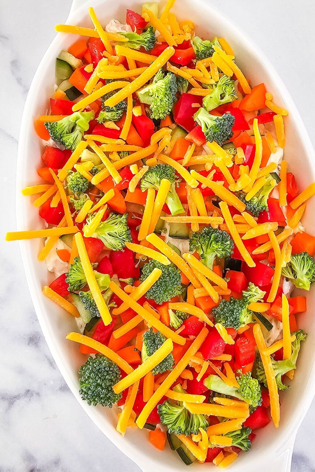 Veggie Pizza Dip | OverThePartyTable