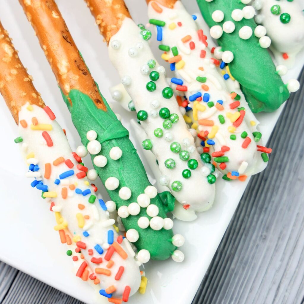 St. Patrick's Day Pretzel Rods | OverThePartyTable