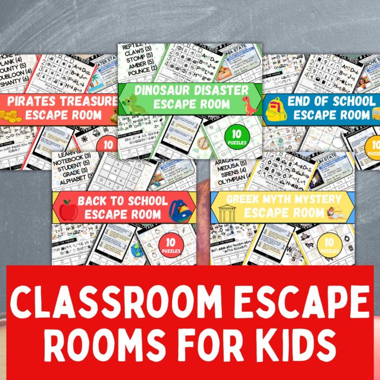 Classroom Escape Rooms for Kids (No Prep Needed) | OverThePartyTable